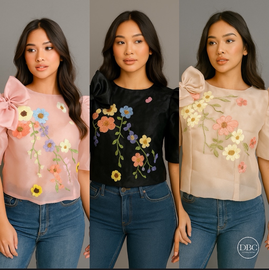 Modern Filipiniana Kimona Blouse | Taiwan Jusi | Floral Lace | Shopee ...