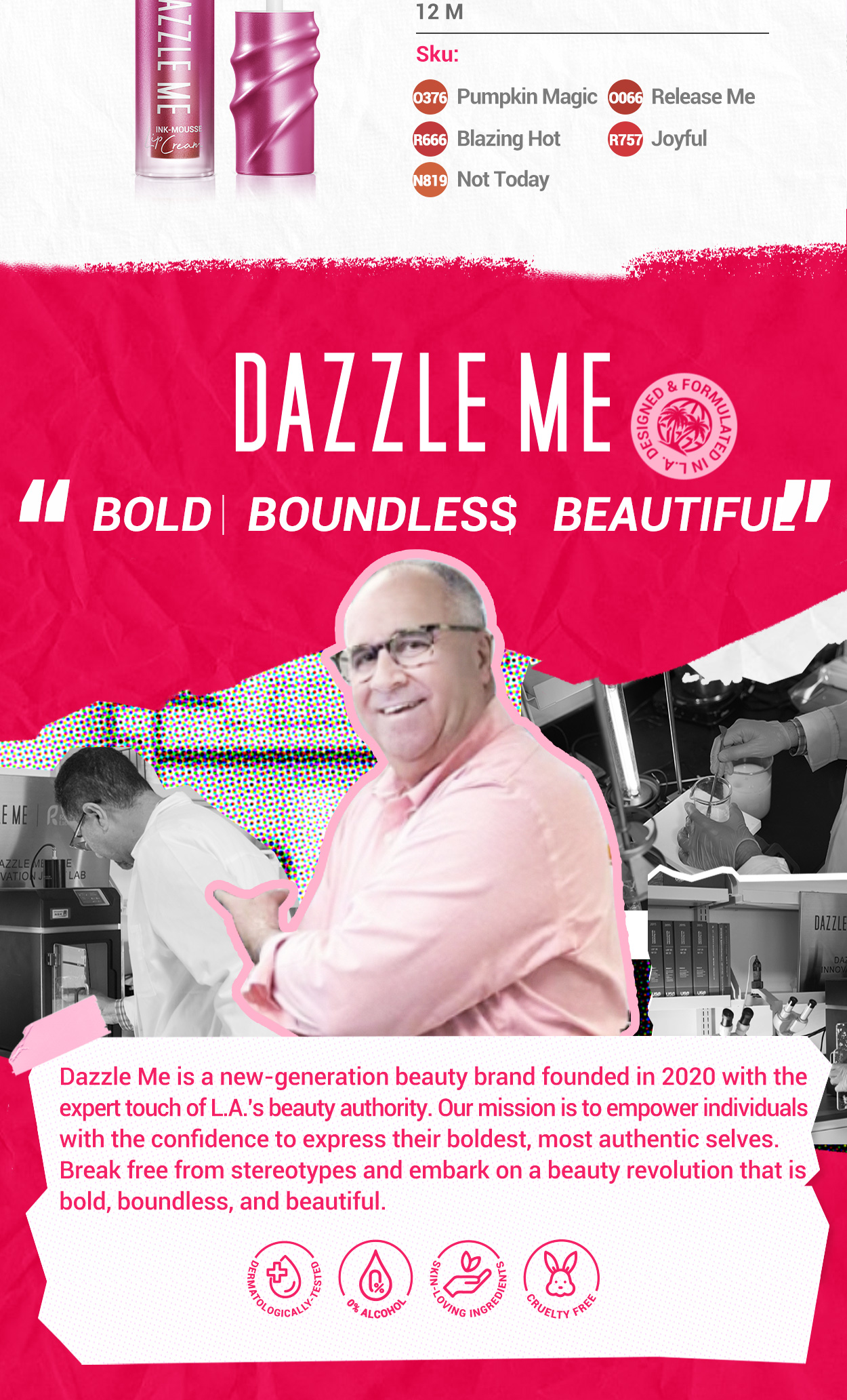 DAZZLE ME Ink-Mousse Lip Cream | 16H Intense Velvet Color Waterproof ...