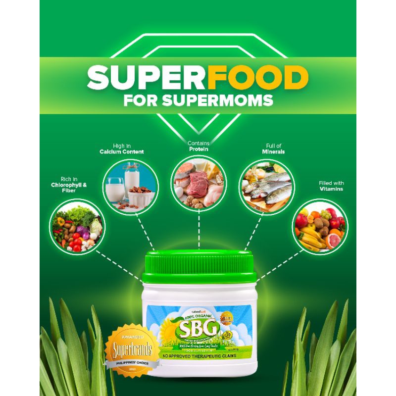 SBG Salveo Barley Grass (jar 240 grams) – 100% Organic for Immune ...