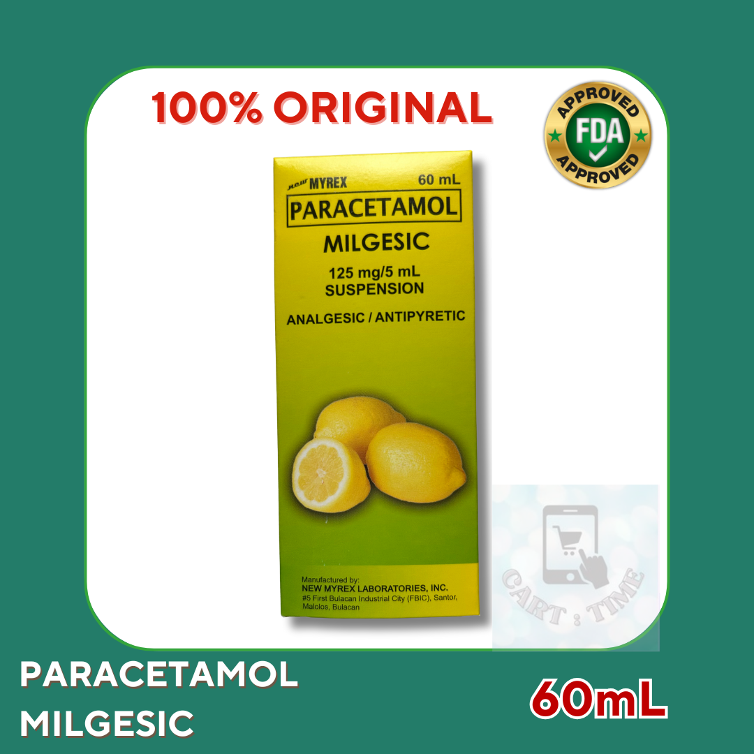 Paracetamol Milgesic 125mg/5mL Suspension – Analgesic / Antipyretic for ...