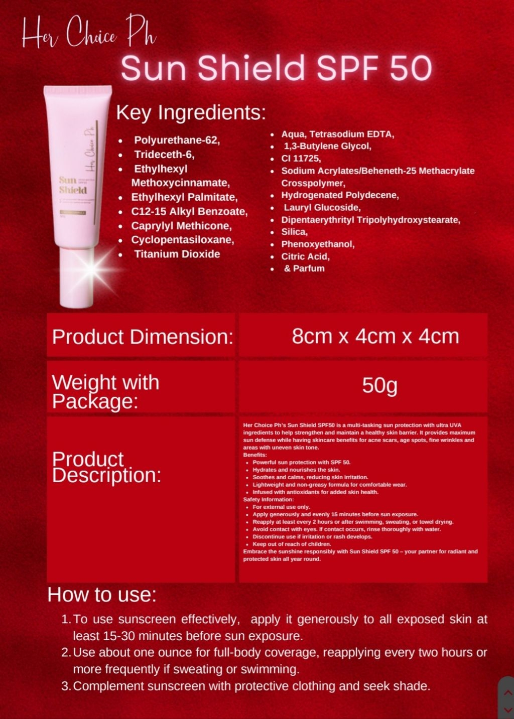 Pekas Remover Set P- IBB, Sunshield SPF50 and Pekas Remover Cream ...