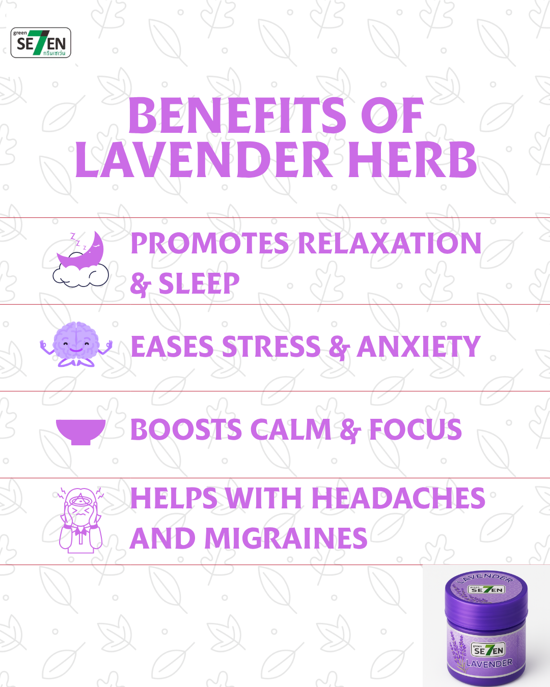 SLEEP AID INSOMIA INHALER BALM GREEN SE7EN Herbal Lavender Stress ...