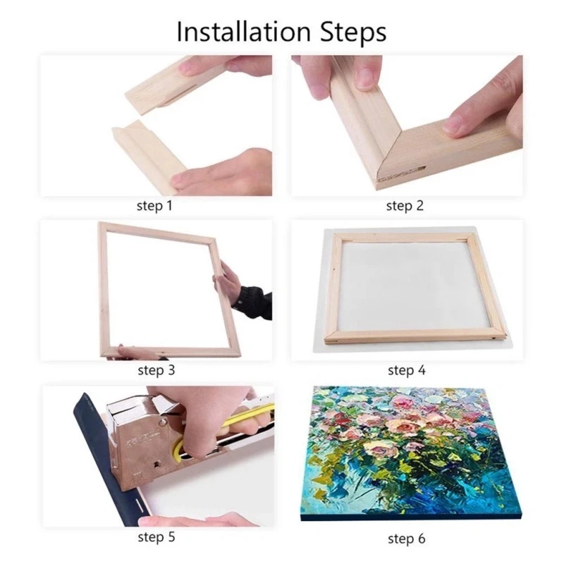 Hoba Wood Frame Oil Art Painting Wall DIY Canvas Frame Picture Home ...