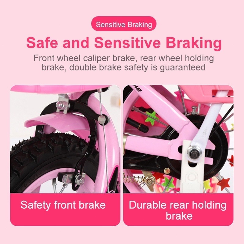 Bike for Kids 12/14/16/18 Inch with Front Basket and Back Rest Toddler ...