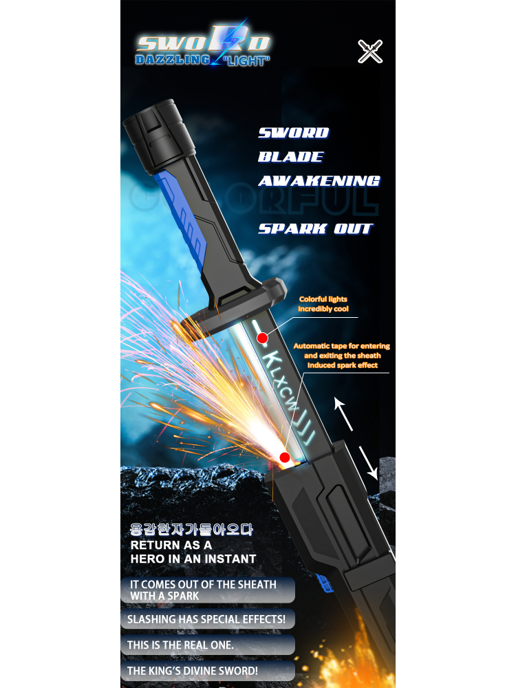 Sword With Spark Colorful Streamer LED Lightsaber for Kids' Role ...