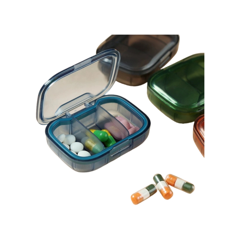 Mini Pill Storage Box - Ultra-Compact, 3-Grid, Dustproof Weekly ...