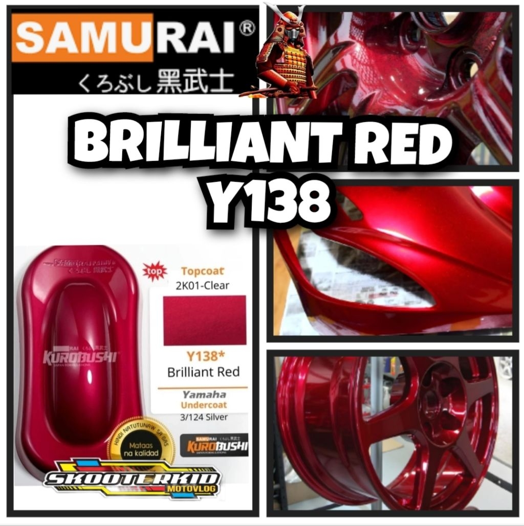 Samurai Paint ( Candy Red) BRILLIANT RED Y138 | Shopee Philippines
