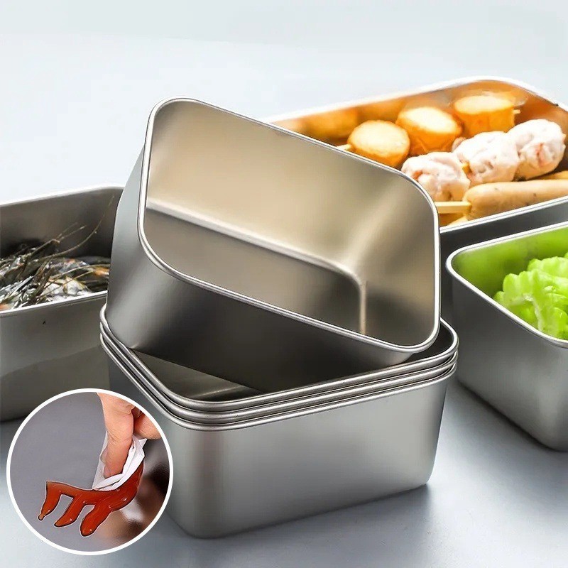 Buy 6 Take 6】304 Stainless Steel Food Storage Box Stackable Lunch Box ...