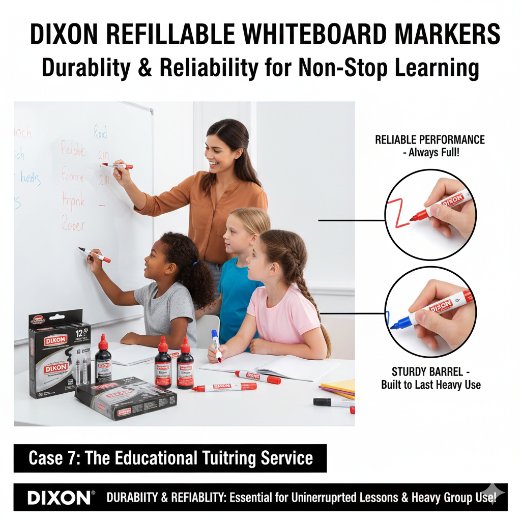 Dixon Whiteboard Marker (12 Pcs) | Refillable Dry Erase Pen | 3mm ...