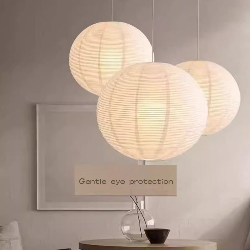 Paper Lantern Light Japanese-style Bedroom Pendant Lamp Round-shaped ...