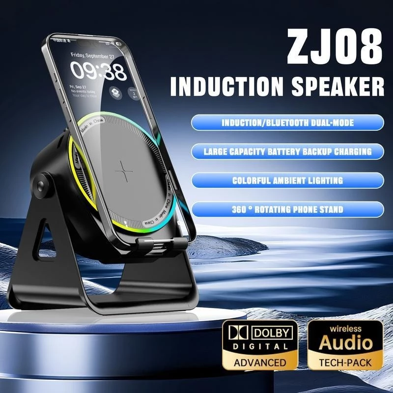 HINAR ZJ08 Speaker at Phone Holder 360° Pwedeng I-ikot RGB Light May ...