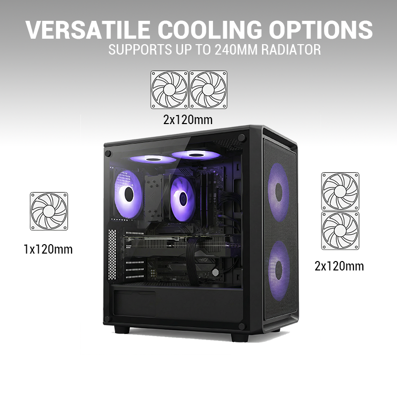 ESGAMING BP06 Pc Case Gaming MATX Computer Case With Tempered Glass ...