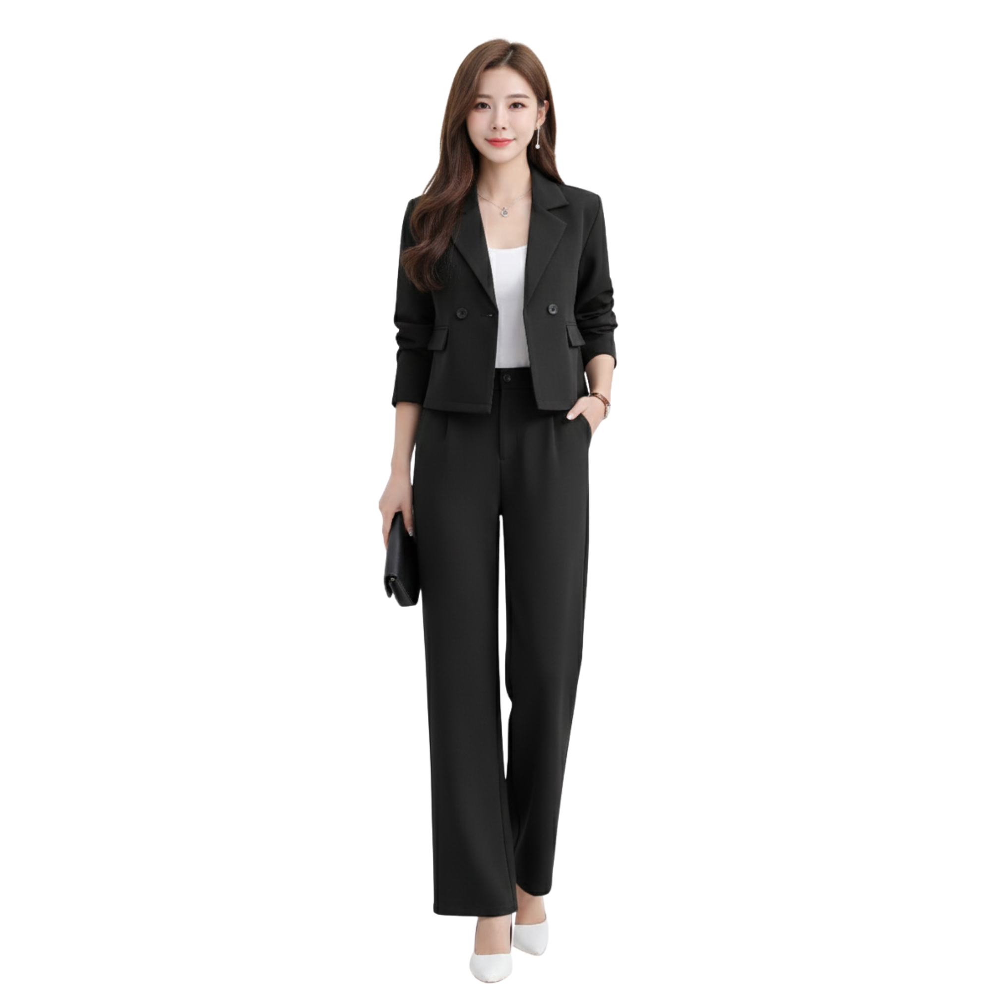 Hello Moderne Terno Set S-L Semi Crop Style Plain 2 Buttons Terno For ...