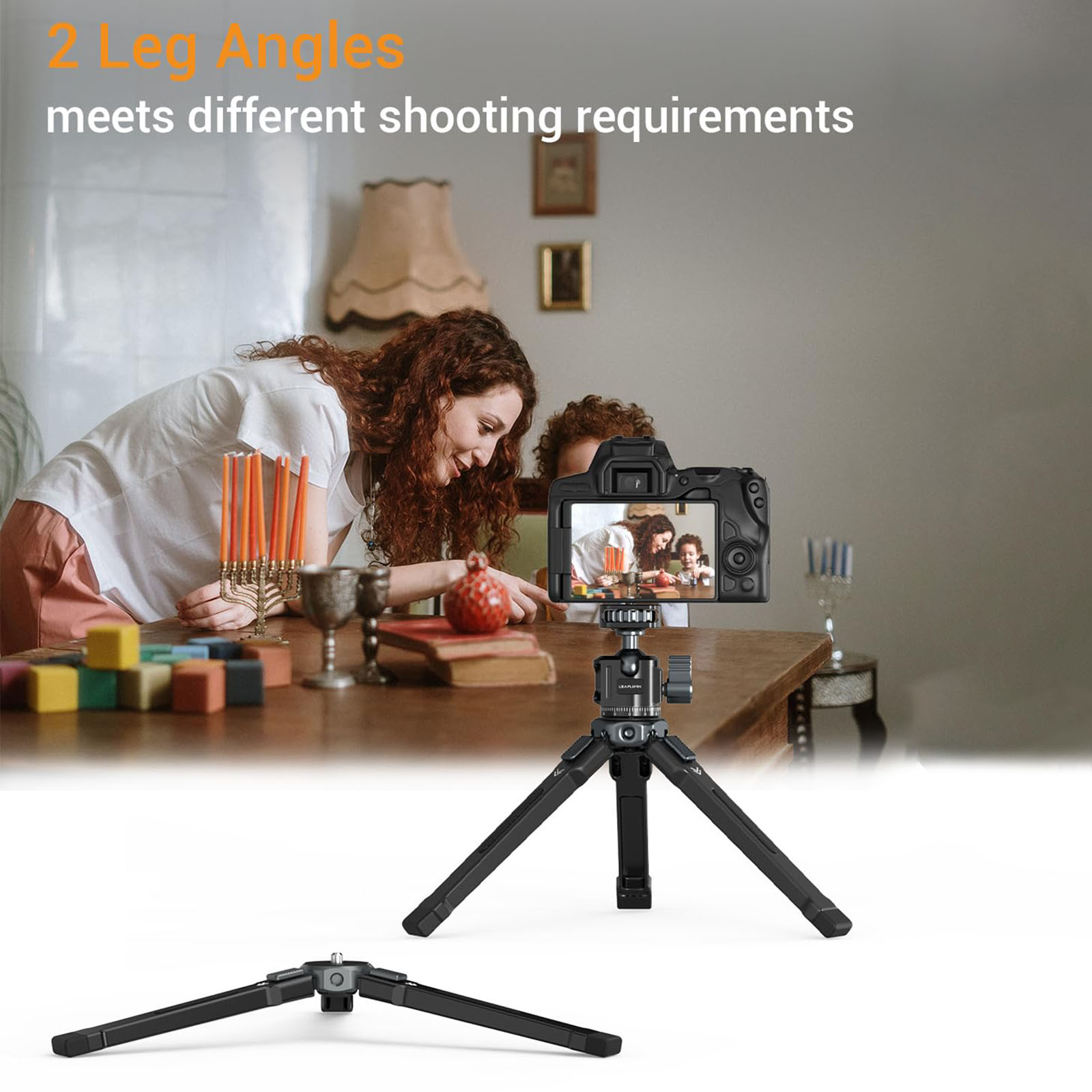 Mini Tripod Aluminum Alloy with 1/4" Thread & Anti-Skid Rubber Feet for ...