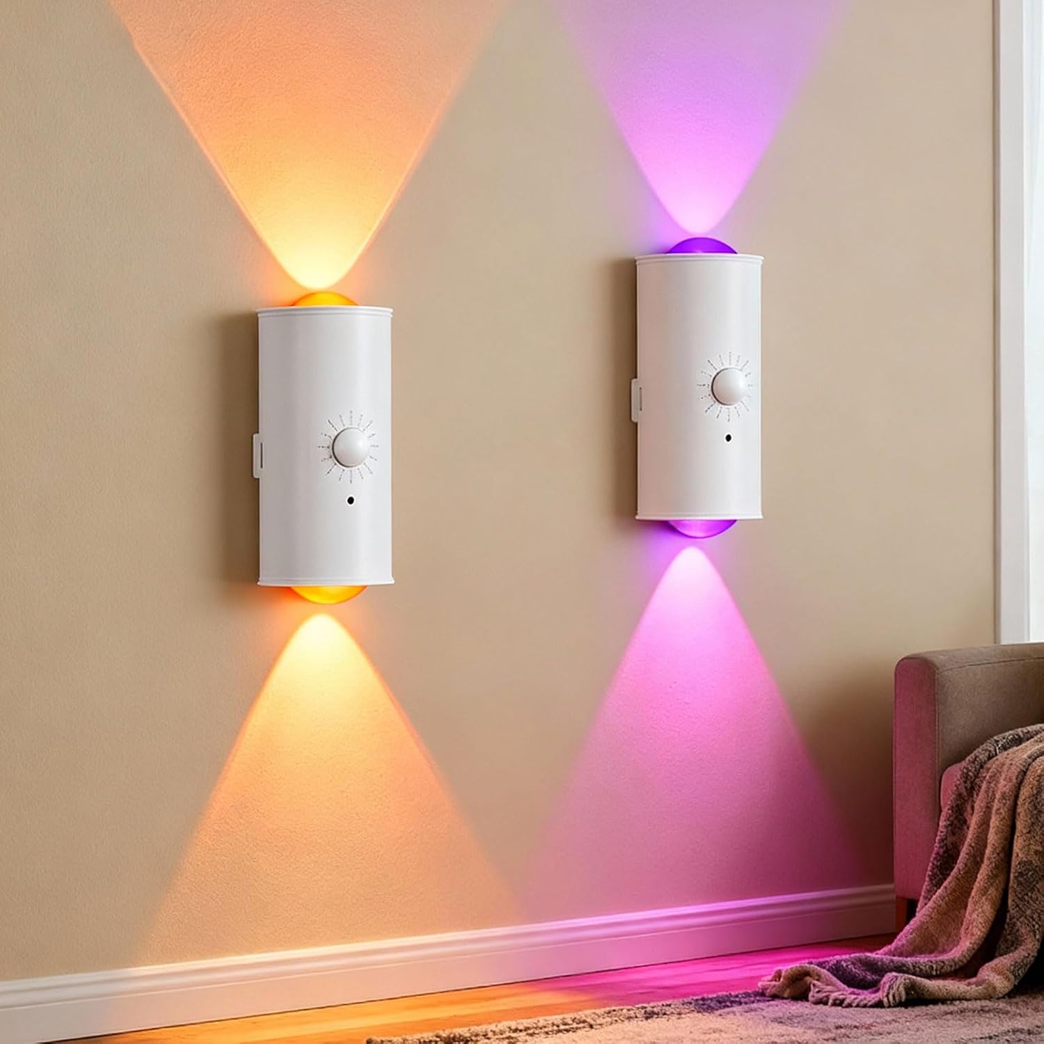 RGB Gradient LED Night Light with Motion Sensor Wall Lamp Rechargeable ...