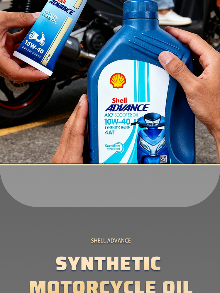 Shell Advance AX7 Scooter Oil 10W-40 800mL/Gear Oil Box Lubricant for 4 ...