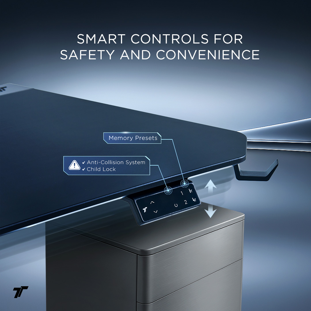 TTRacing TIVON Smart Standing Desk Electric Adjustable Height Table ...