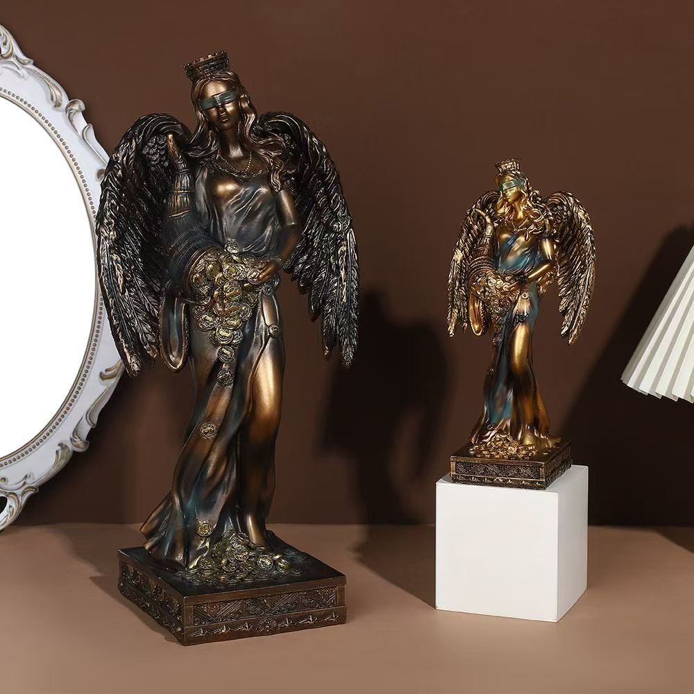 Angel Blindfolded Fortune Statue Office Ancient Greco-Roman Goddess of ...