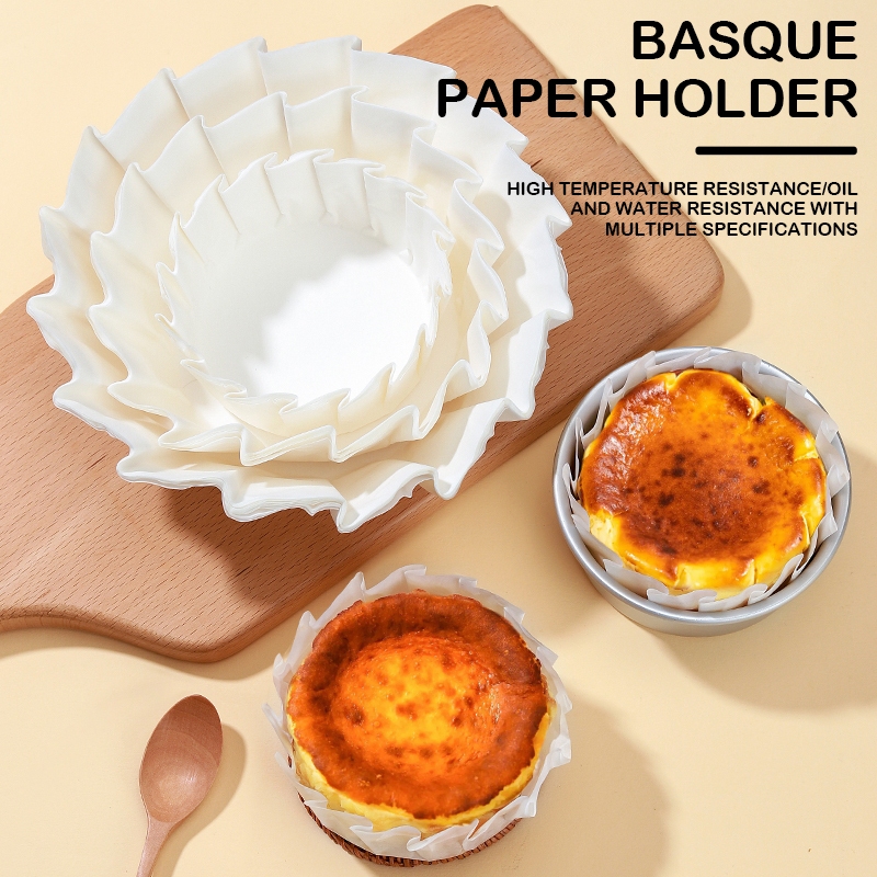 100Pcs Baking Paper Basque Cheesecake Oil Paper Tray Disposable Cake ...