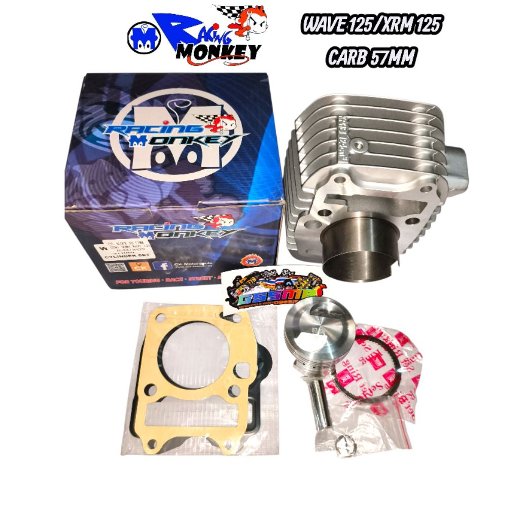 RACING MONKEY BLOCK SET WAVE 125 57MM SEMI DOME STEEL BORE | Shopee ...