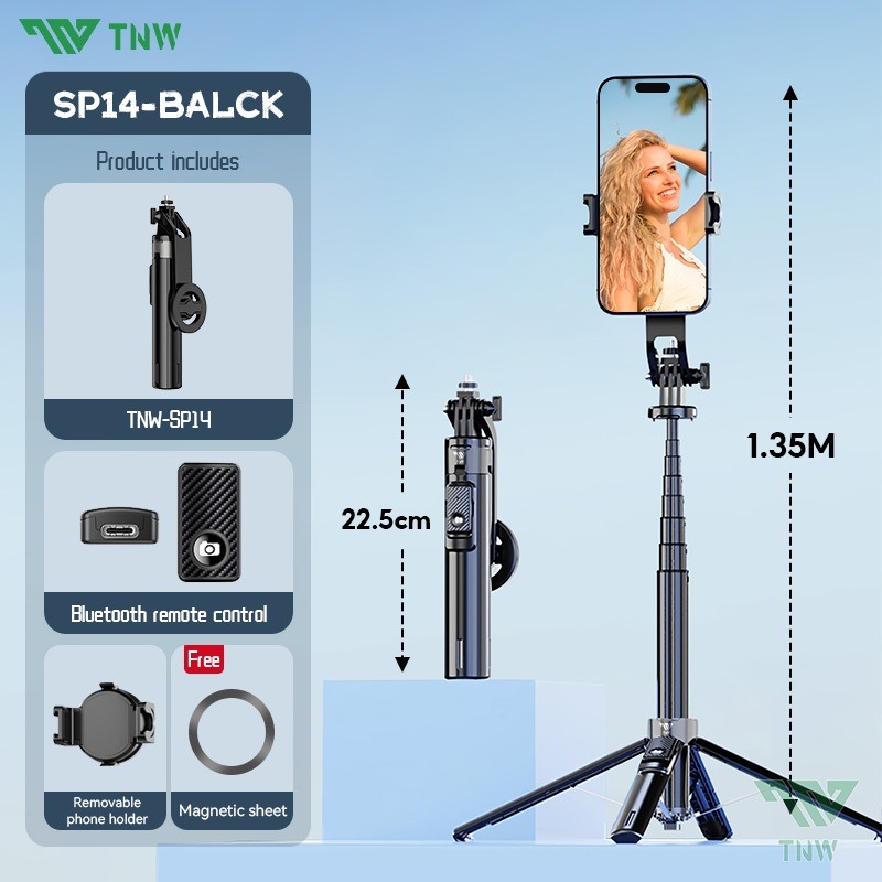 JF Magnetic Selfie Stick 135cm Magsafe Tripod With Fill Light Magnetic ...