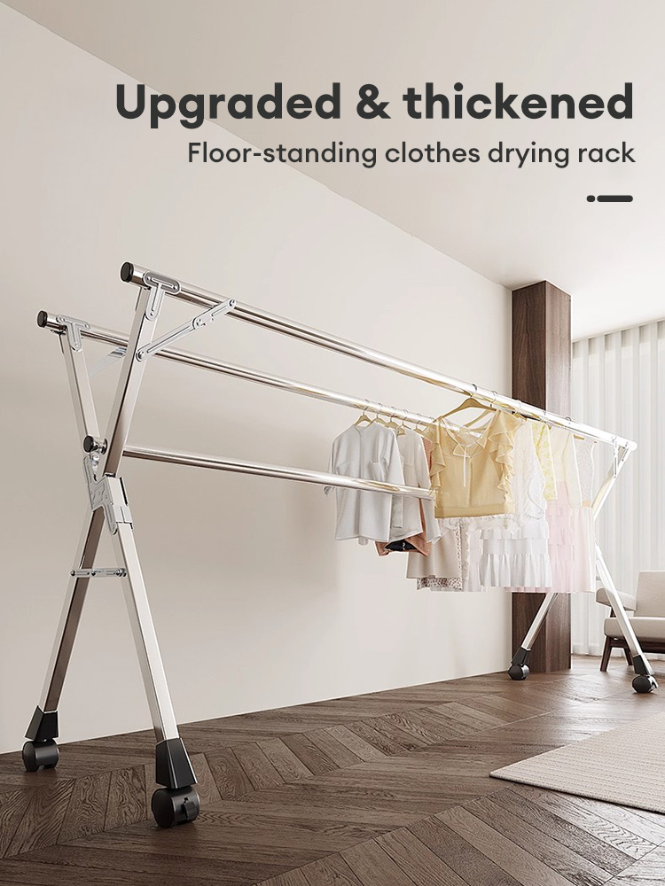 Foldable Sampayan Stainless Steel Drying Rack with Wheels Indoor ...