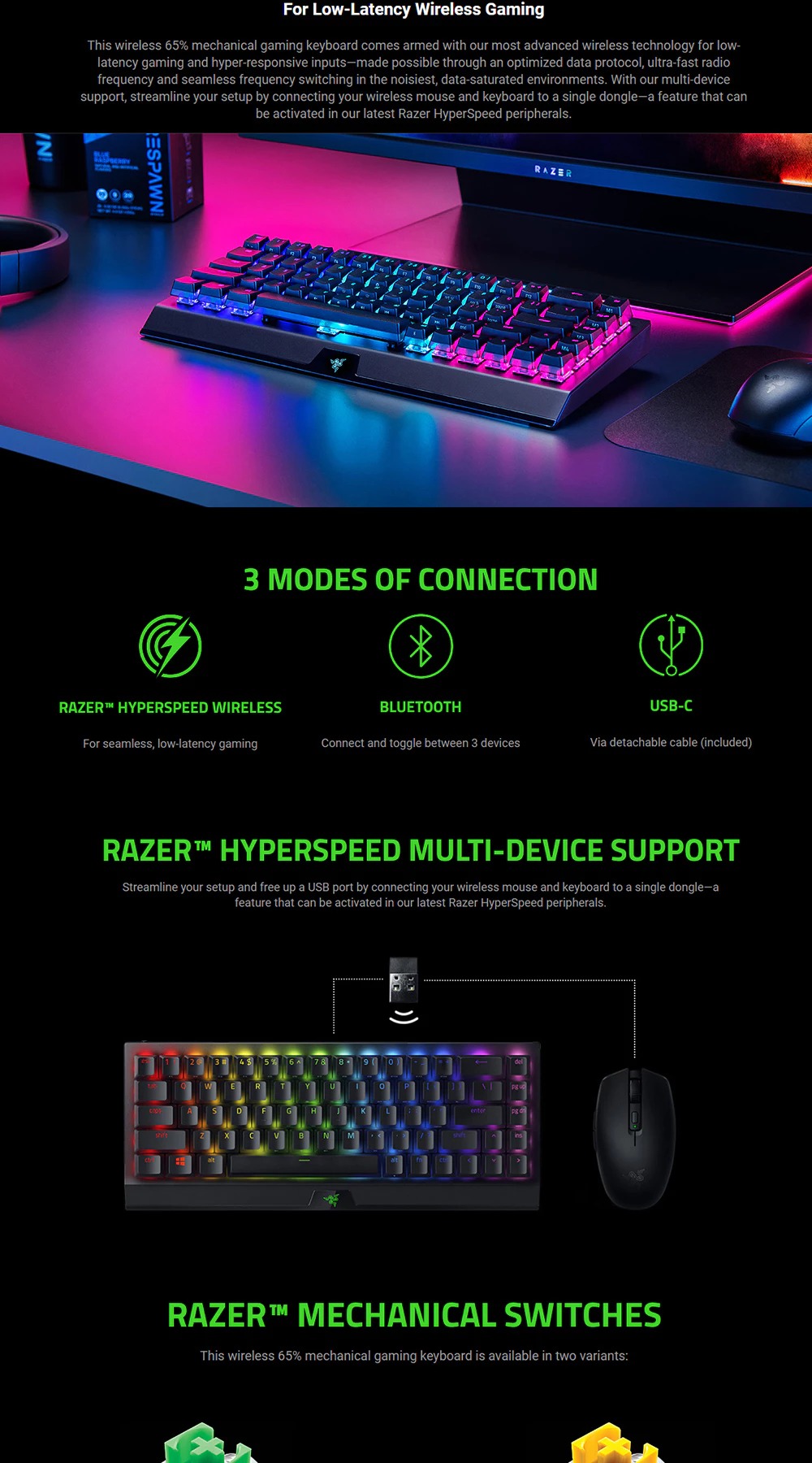 [LIMITED TIME SALE] Razer BlackWidow V3 Mini HyperSpeed Phantom Pudding ...