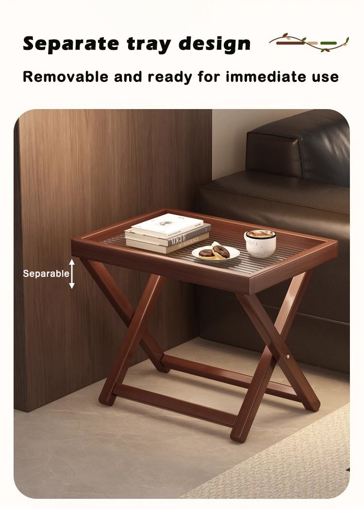 Sanxun X-type Bamboo Side Table Living Room Mini Coffee Table Simple ...