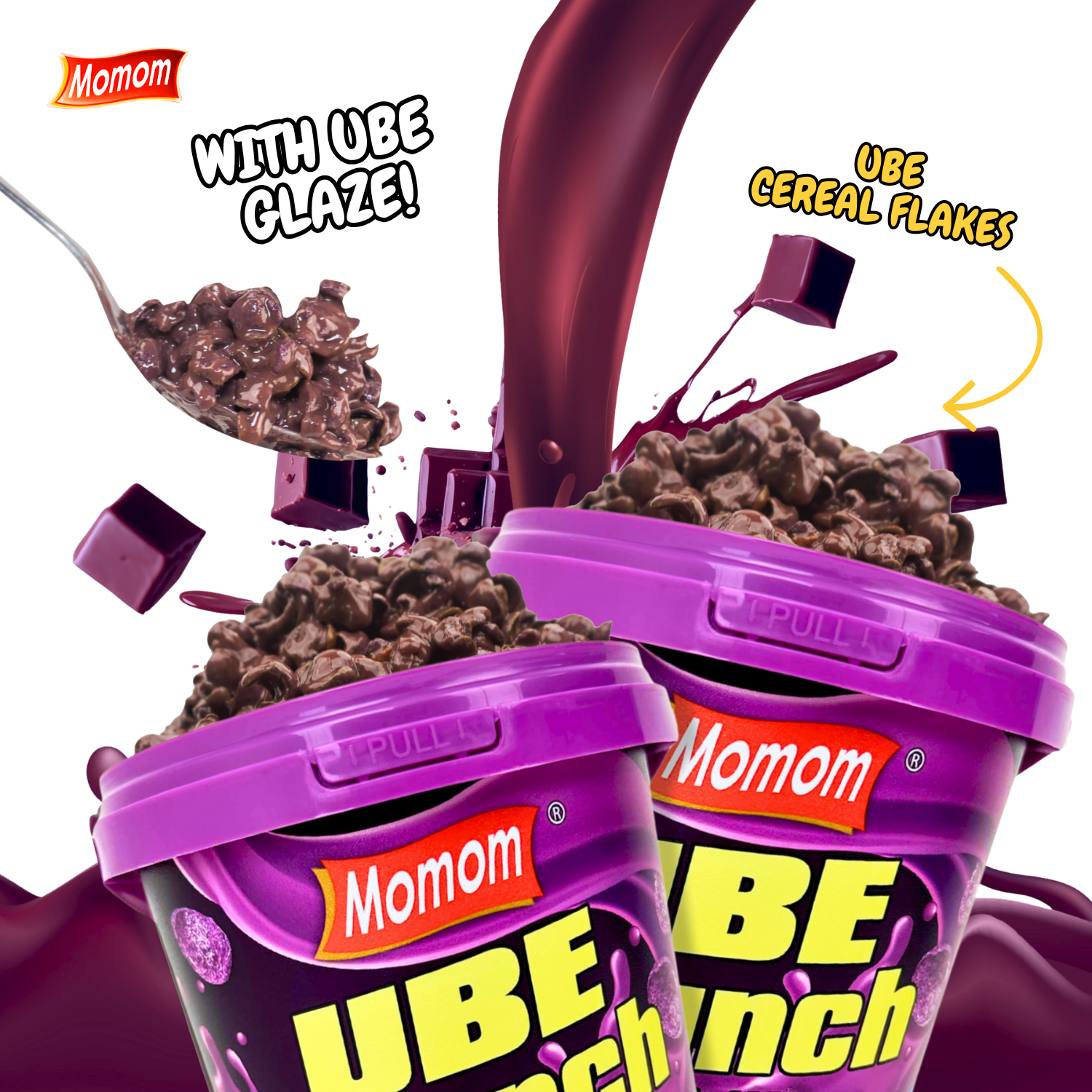 Momom Food Chocolate Krunch, Crunchy Cereal Snack with Chocolate Glazed ...