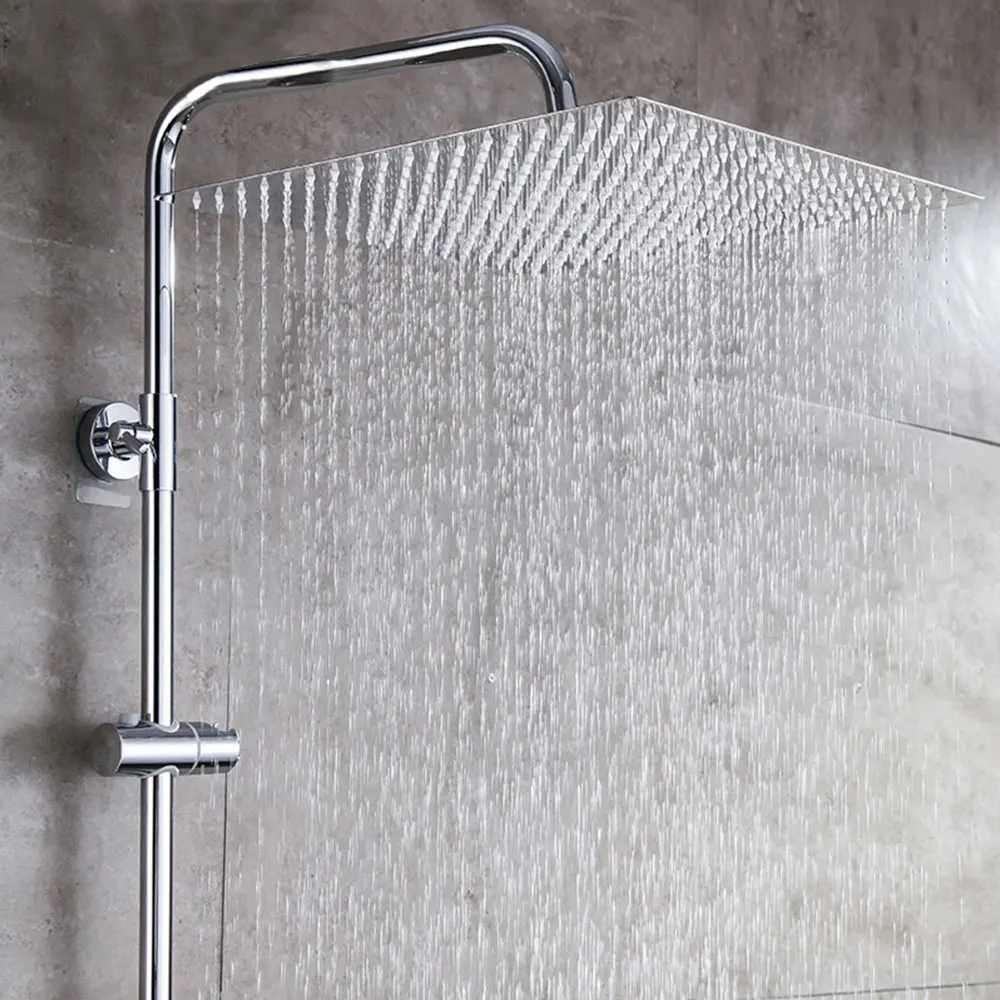 Ultra-Thin Stainless Steel Square Rainfall Shower Head – 8/10/12 Inch ...