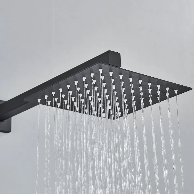 Ultra-Thin Stainless Steel Square Rainfall Shower Head – 8/10/12 Inch ...