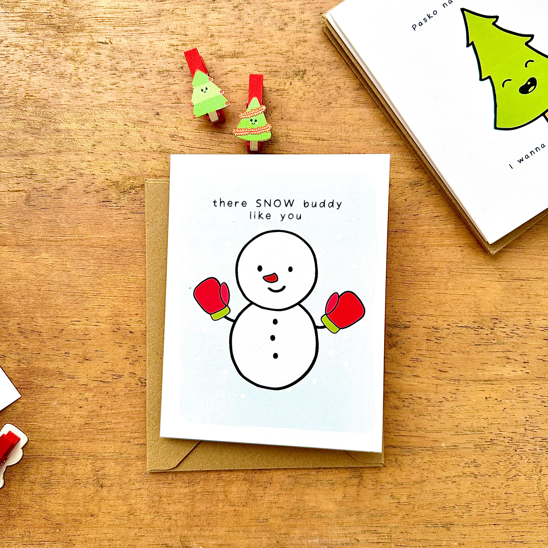 Papeldesarapen There Snow Buddy Like You Christmas Card | Holiday ...