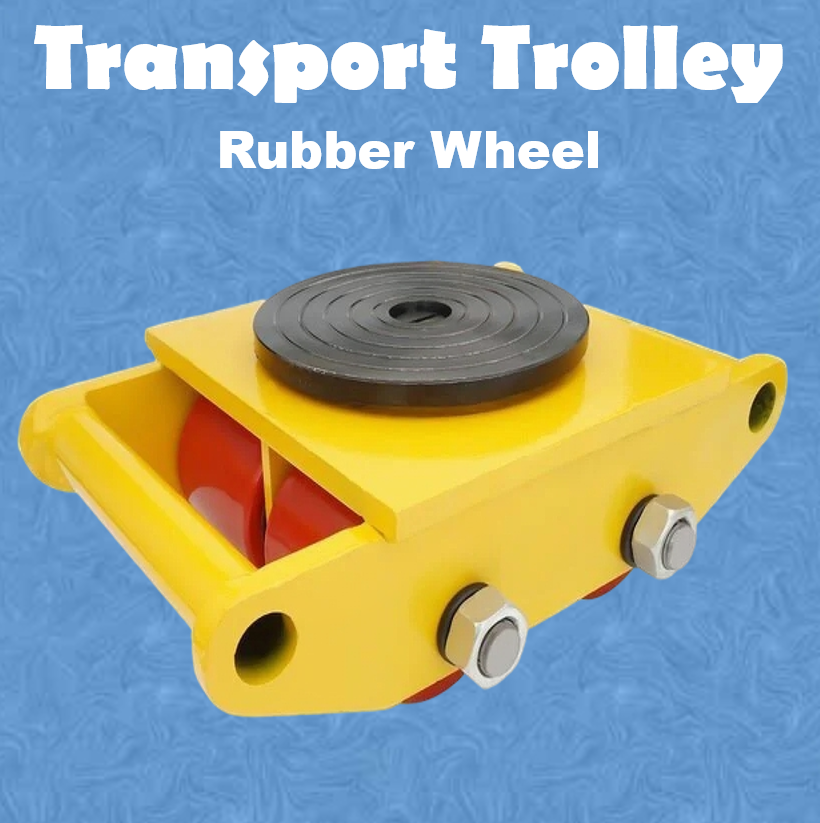 Transport Trolley Rubber Wheel 6-12 Tons Capacity Machinery Moving ...