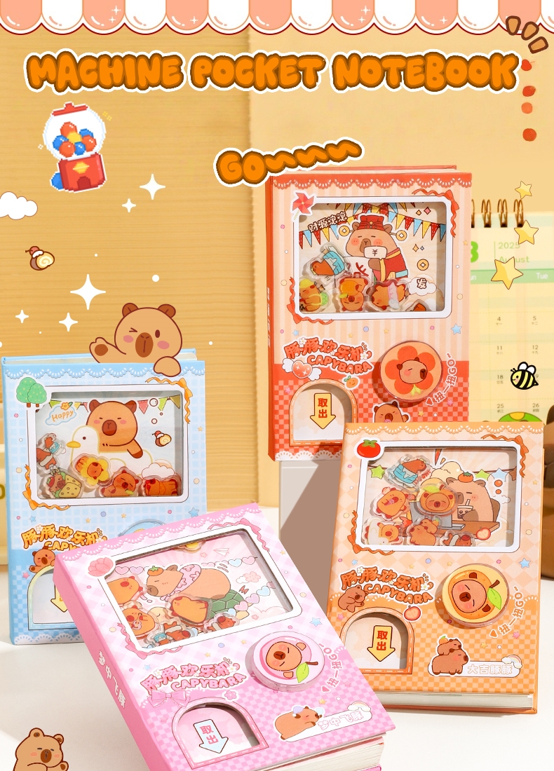 80Pages Capybara Gachapon Machine Pocket Notebook Handbook Organizer ...