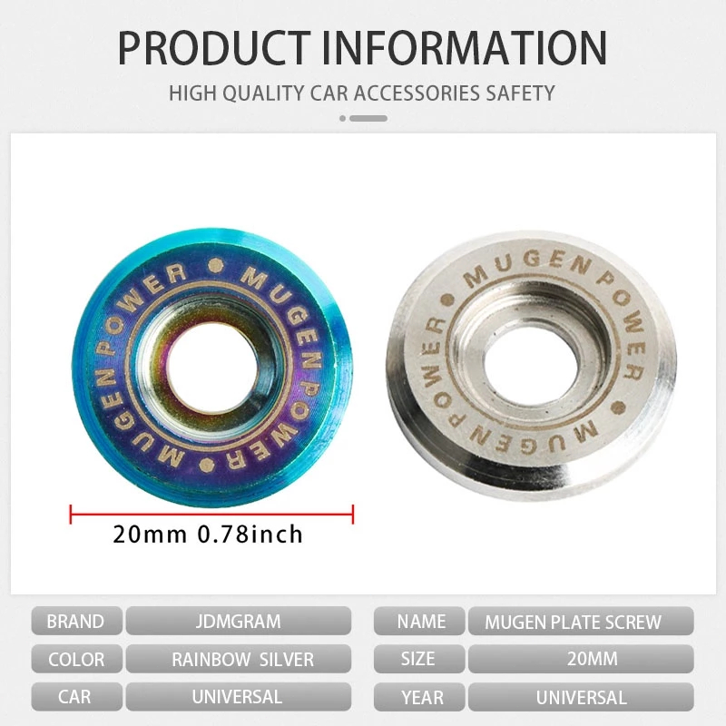 Box Packaging 2PCS Mugen Titanium Alloy Car License Plate Screws 2PCS ...