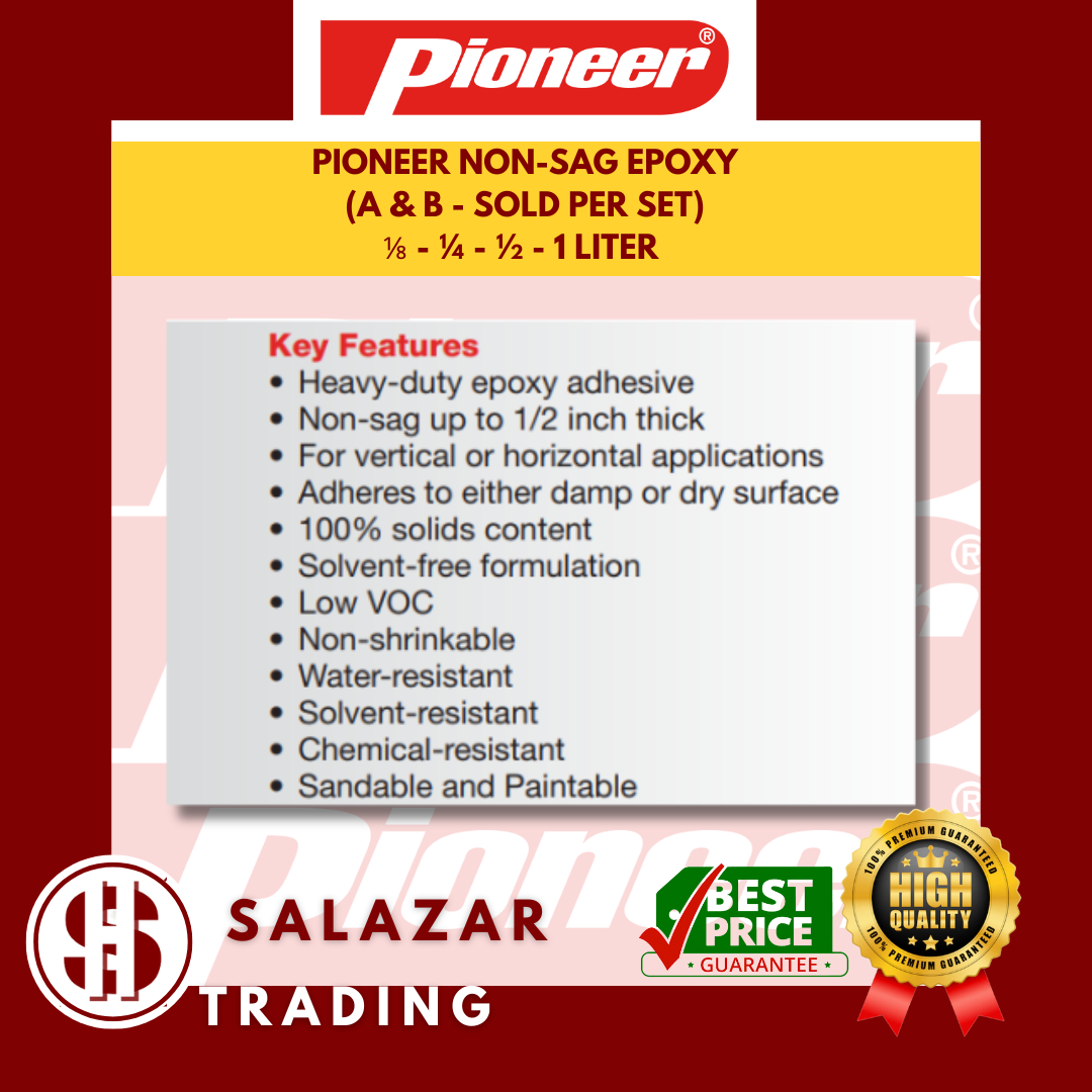 PIONEER NON-SAG EPOXY (A & B - SOLD PER SET) | Shopee Philippines