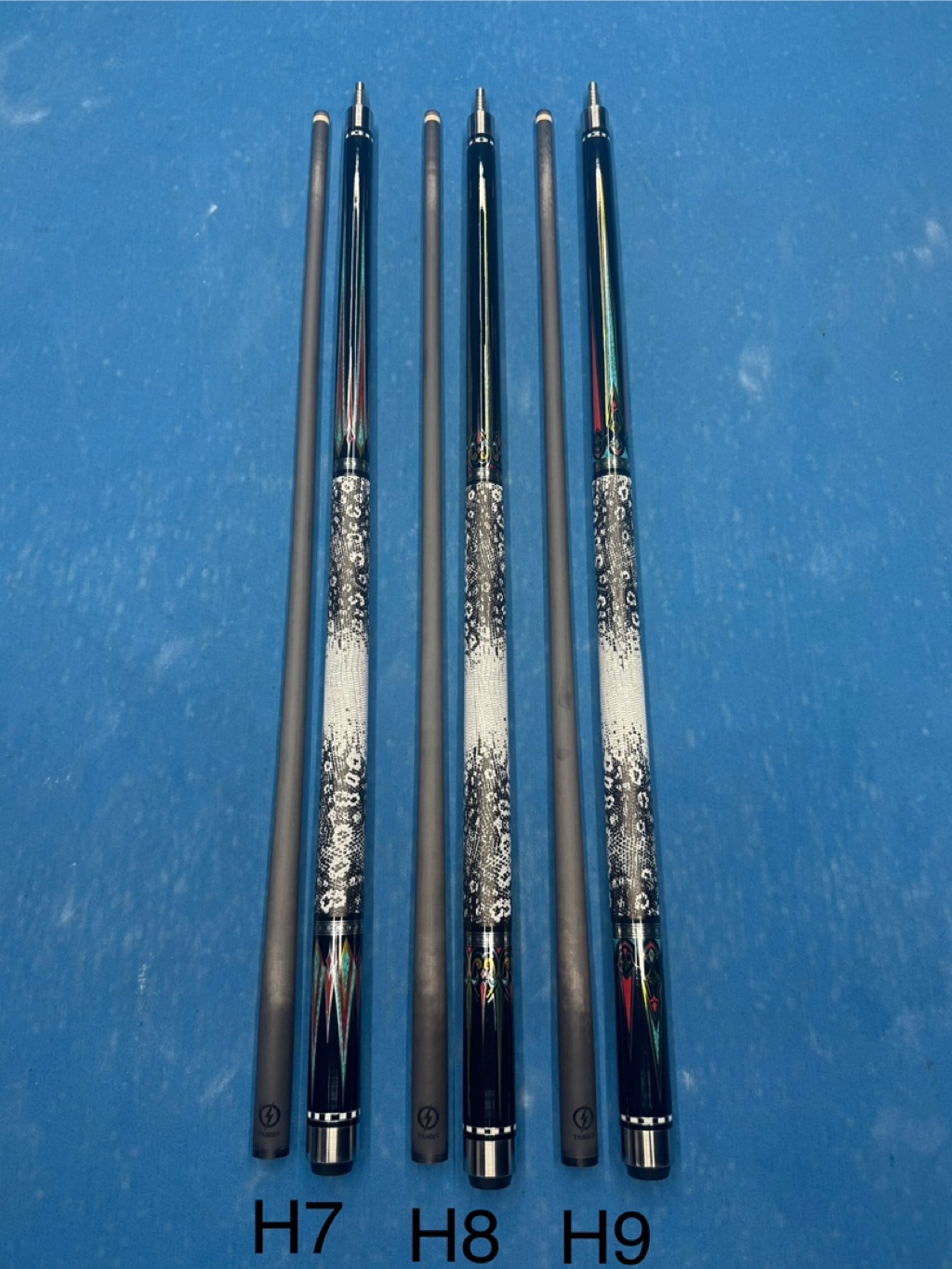 Thunder Pure Carbon Billiard Cue Stick 12.4mm - 19oz Low Deflection ...