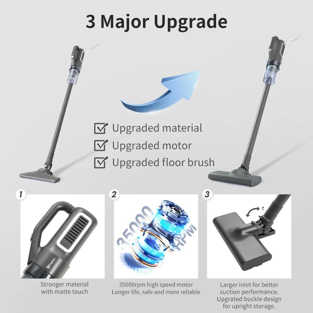 Simplus Vacuum Cleaner 3 in 1 Handheld Ultra Light Strong Suction ...