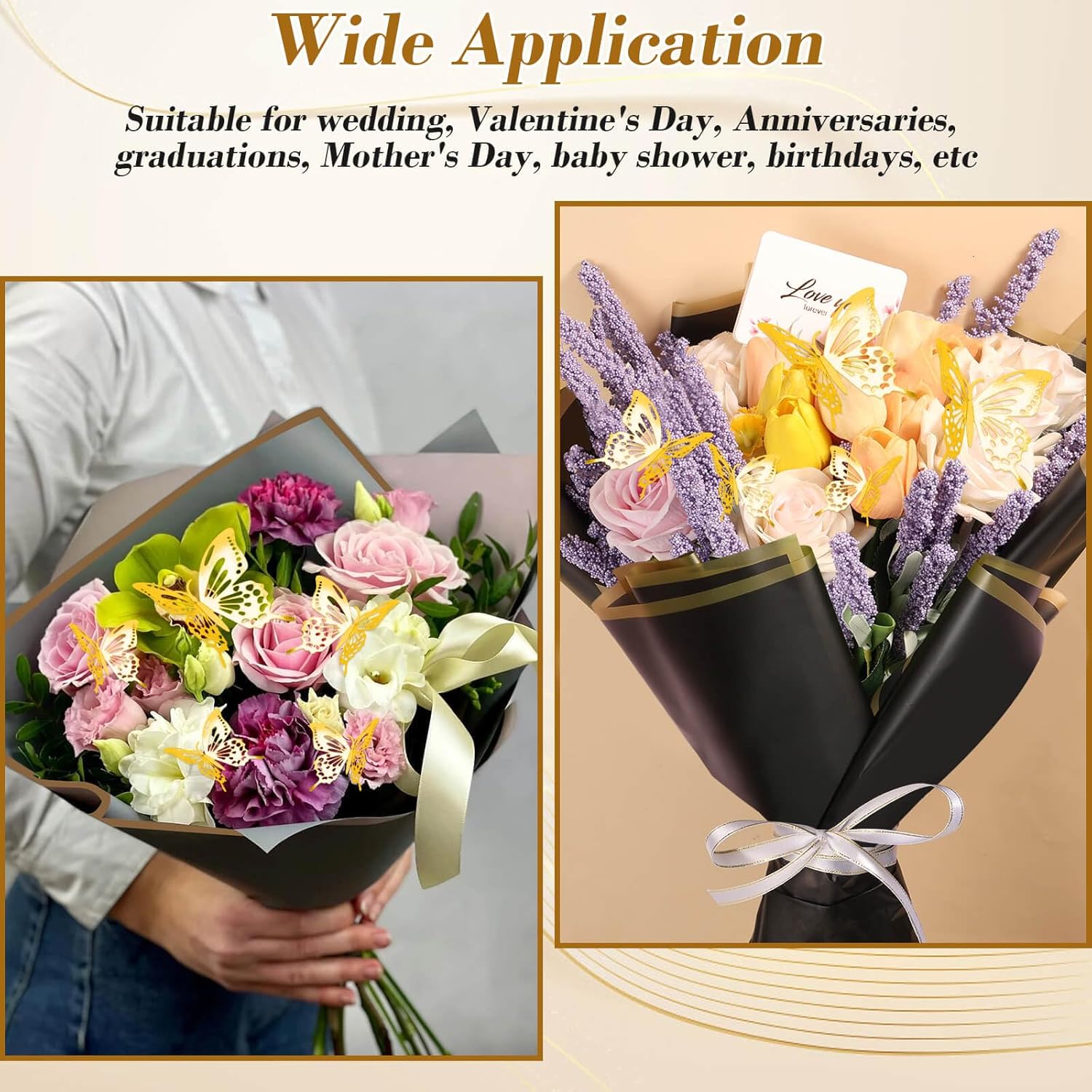 Wrapping Paper Bouquet Flower and Gift Wrappers Cellophane Materials ...