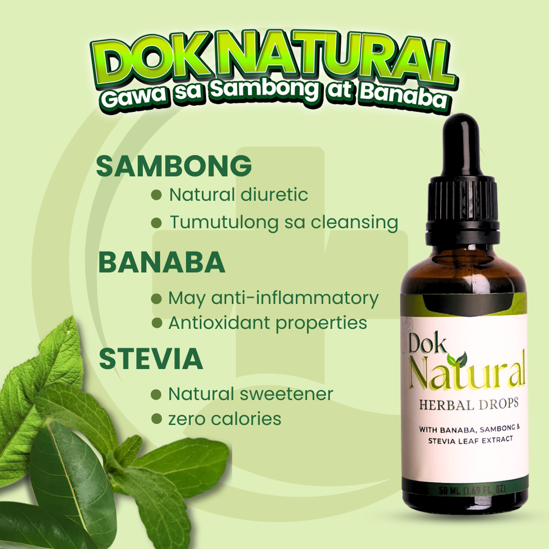 Dok Natural Herbal Drops 3 Bottles 50ml - With Banaba and Sambong ...