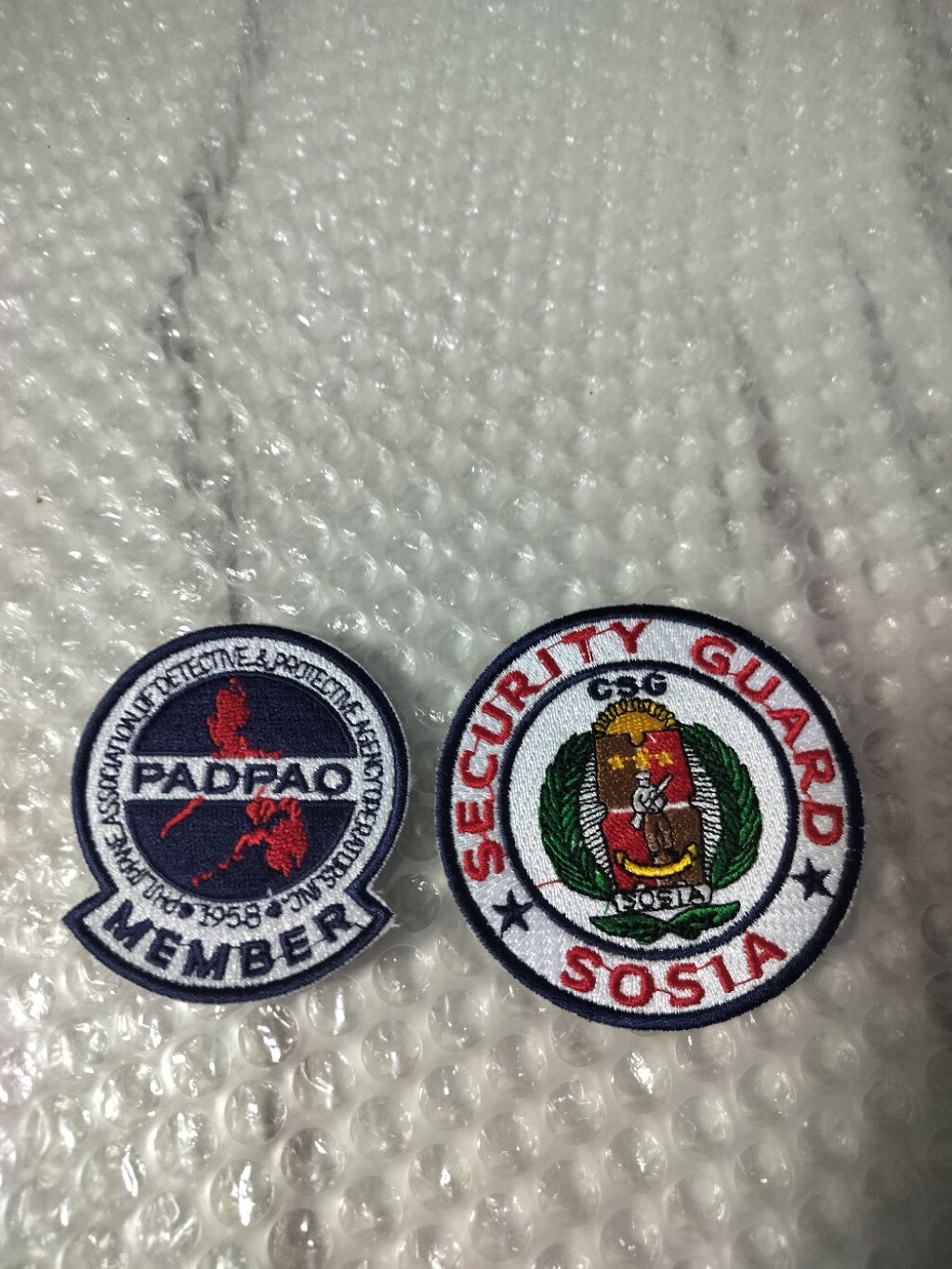 PATCHES PADPAO & SOSIA WHITE EMBROIDERY FOR SECURITY GUARD | Shopee ...
