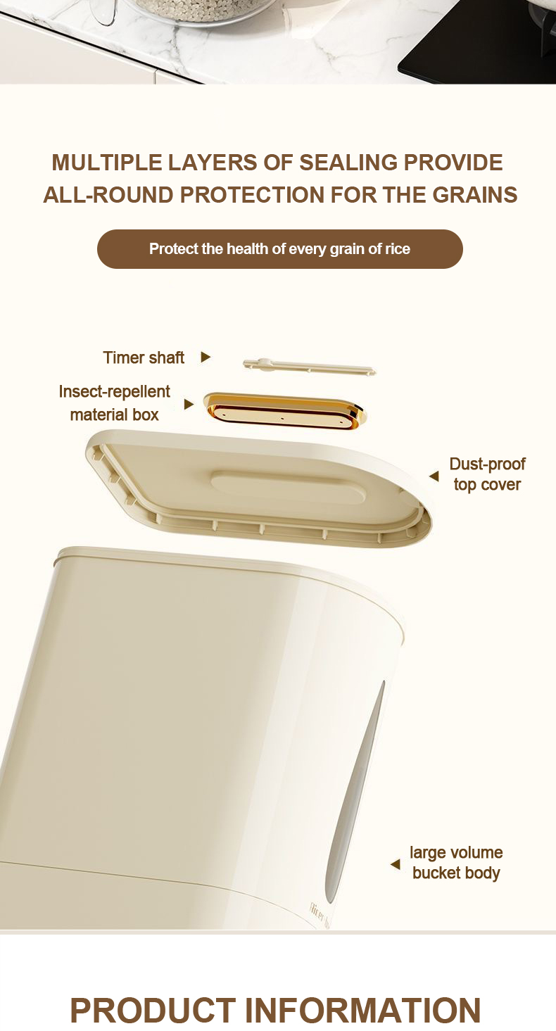 5-10KG Large Automatic Rice Dispenser - One-Touch Kitchen Storage ...