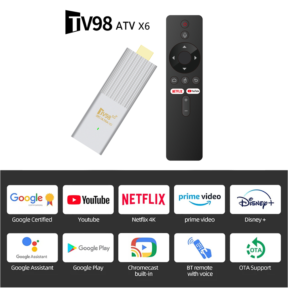 TV98ATV X6 Stick Ultra HD 4K Smart TV Box Adobe Flash 10.1 Support Or ...