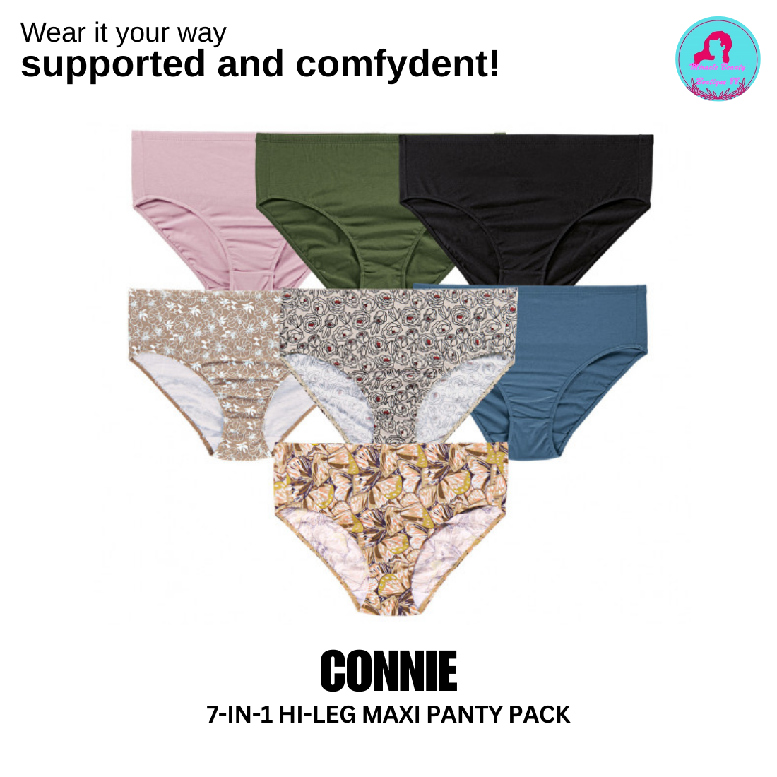 CONNIE 7-in-1 Hi-leg Maxi Panty Pack | Shopee Philippines