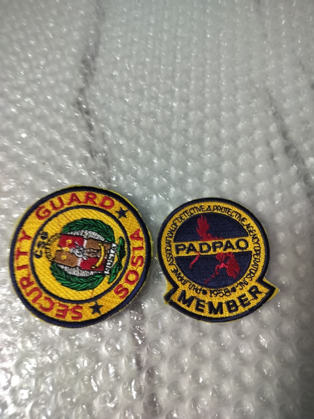 PATCHES WHITE&YELLOW PADPAO-SOSIA FOR SECURITY GUARD | Shopee Philippines