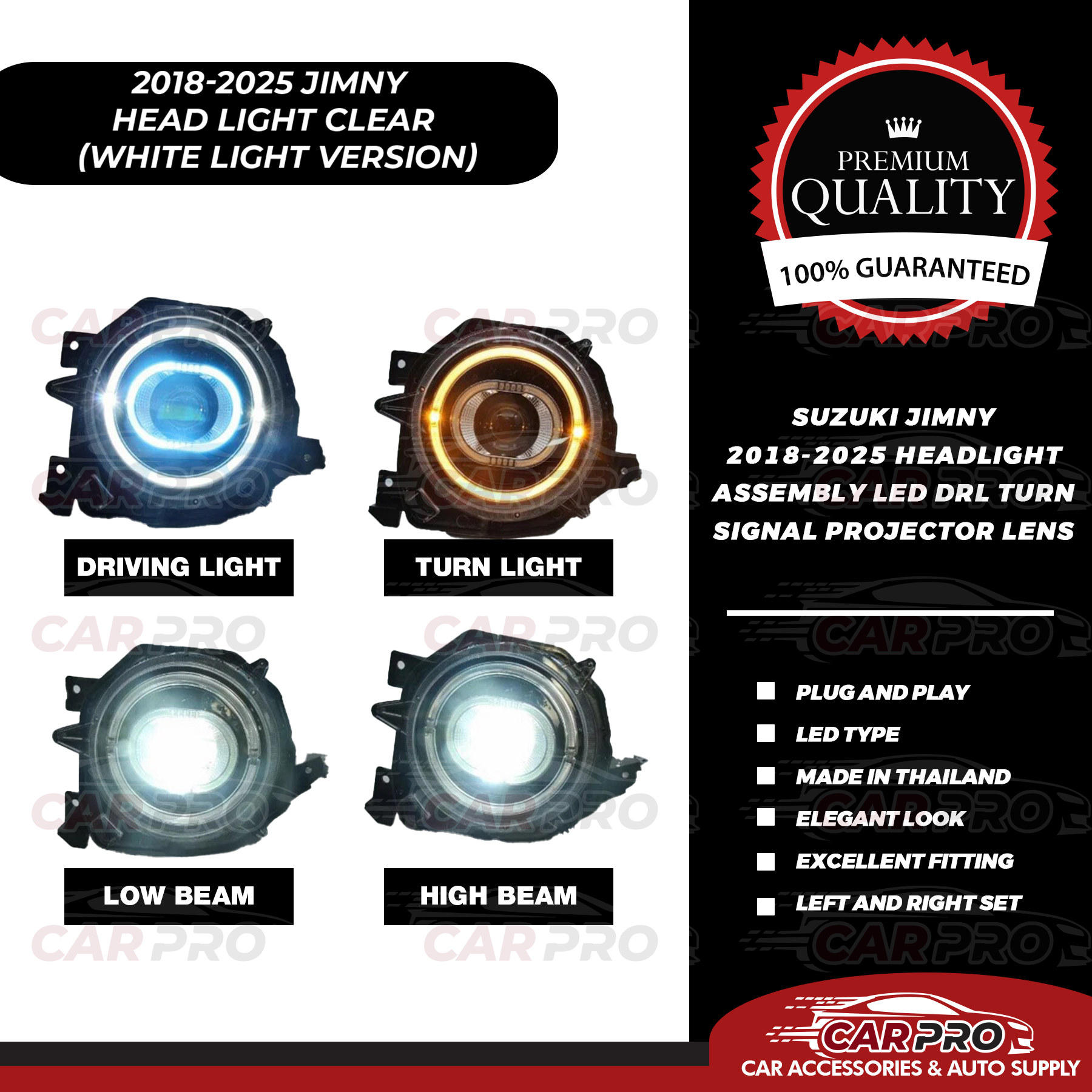 2018-2025 JIMNY HEAD LIGHT clear (White light version) | Shopee Philippines