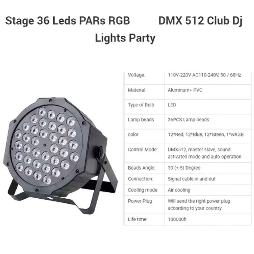 18 36 LED Par light DMX-512 Stage Light Control Concert Light Master ...