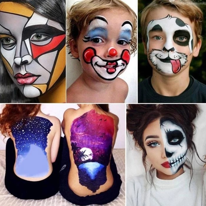 Face Body Oil Painting Paint Set 12 Colors Body Face Paint Makeup ...