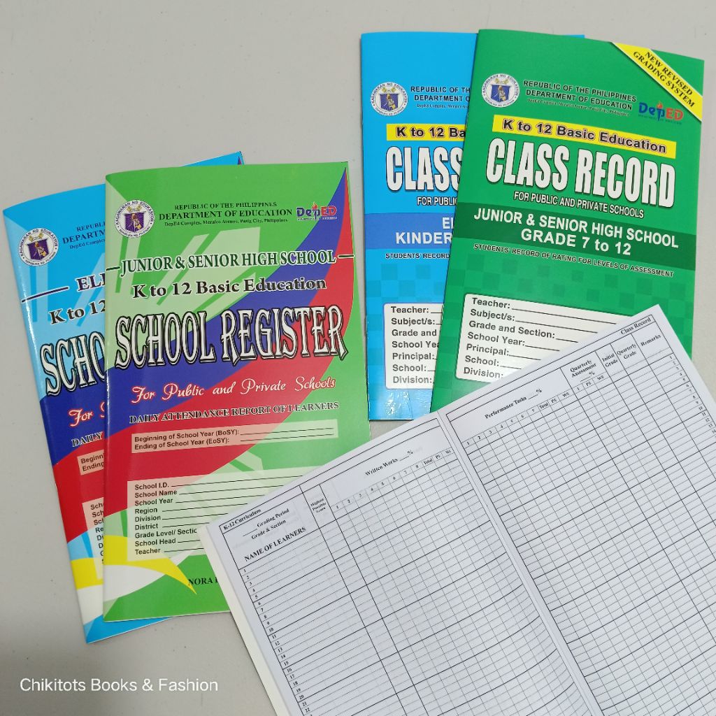 SET 2pcs Class Record and School Register K-12 Elementary and High ...
