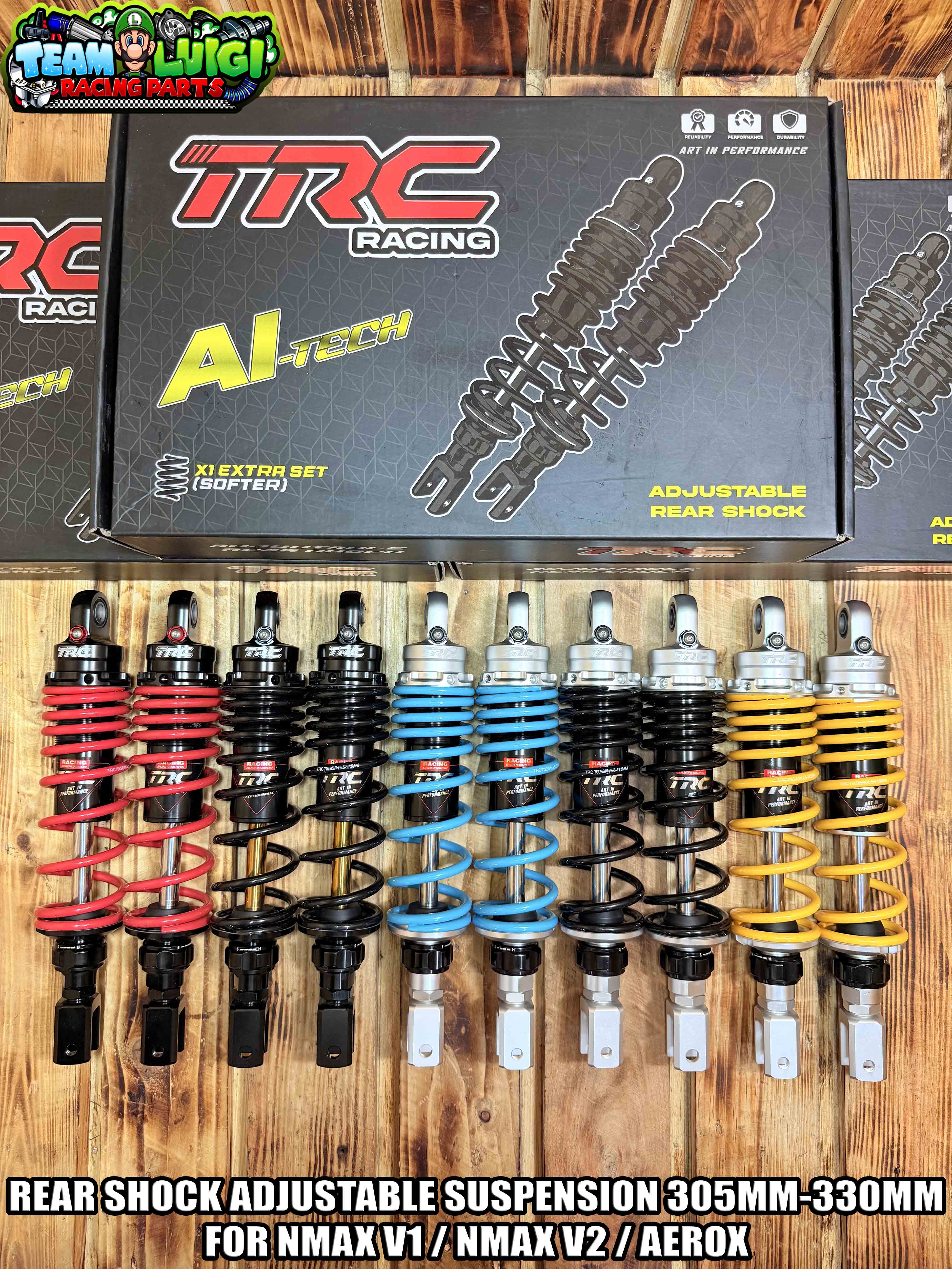 TRC AEROX, NMAX V1, NMAX V2 REAR SHOCK ADJUSTABLE SUSPENSION 305MM ...